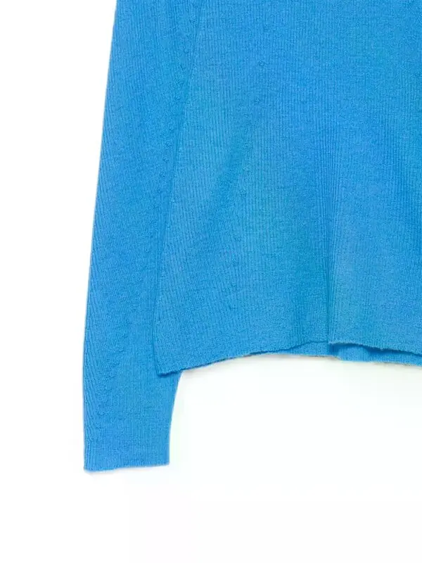 6397 Ribbed Roll-neck Sweater - Blue