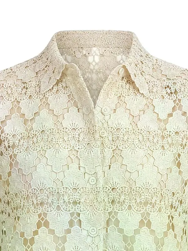 FRAME Button-up Guipure-lace Shirt