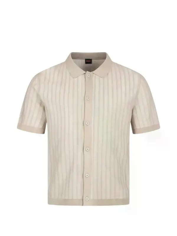 BOSS Ribbed-knit Short-sleeve Cardigan
