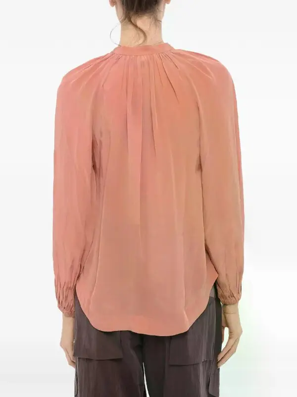 ALLSAINTS Pleated Mandarin Collar Shirt