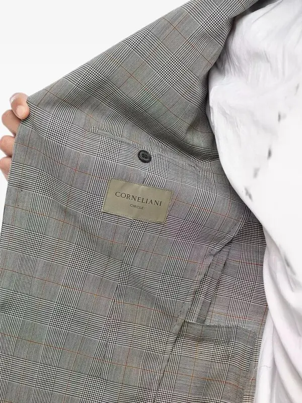 Corneliani District-check Wool Blazer