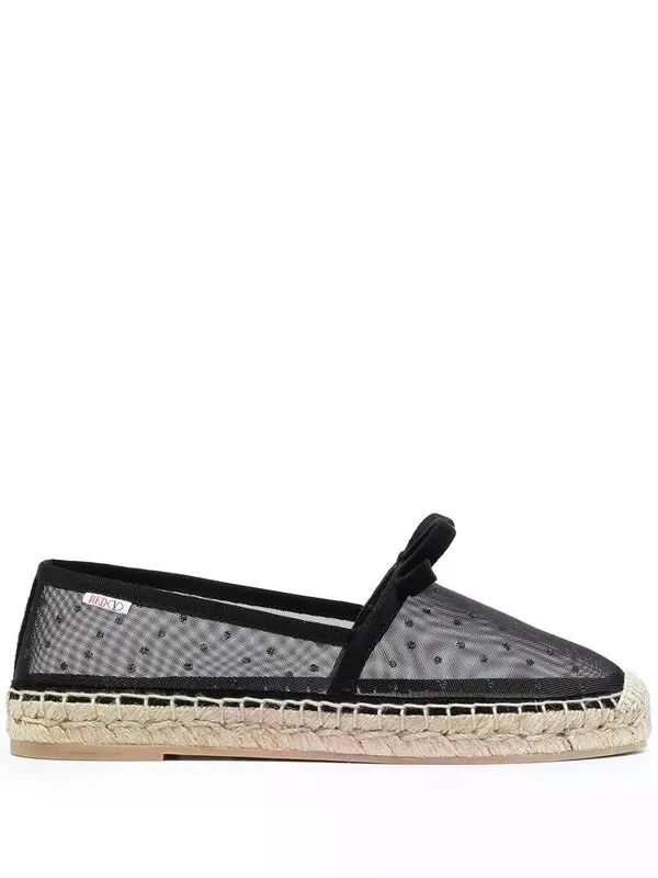 Red Valentino Point D'esprit Espadrilles - Black