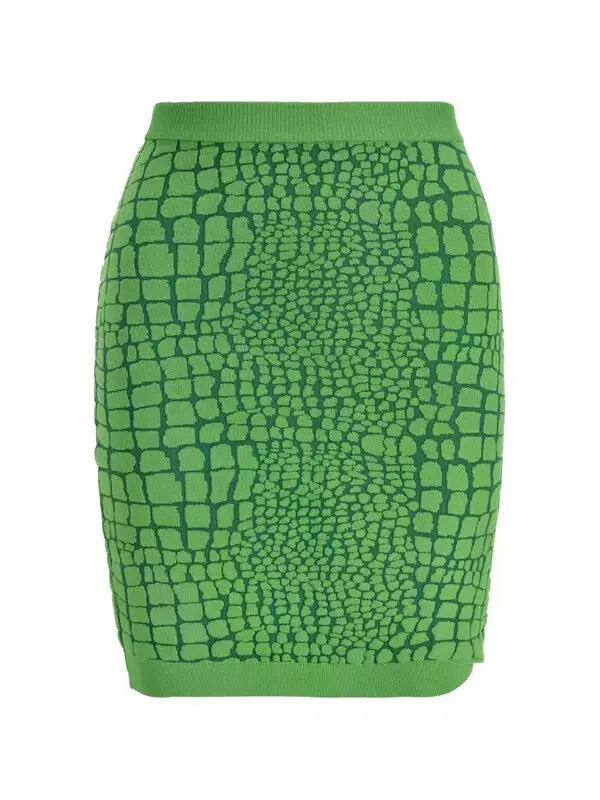 Moschino 2000s Animal Print Knitted Skirt