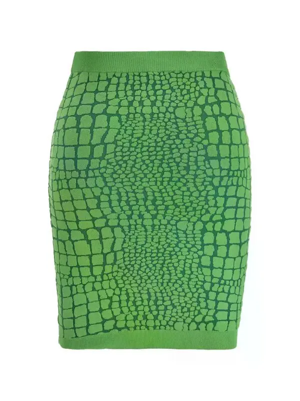 Moschino 2000s Animal Print Knitted Skirt