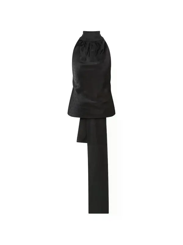 Anna October Demetra Polka-dot Halterneck Top