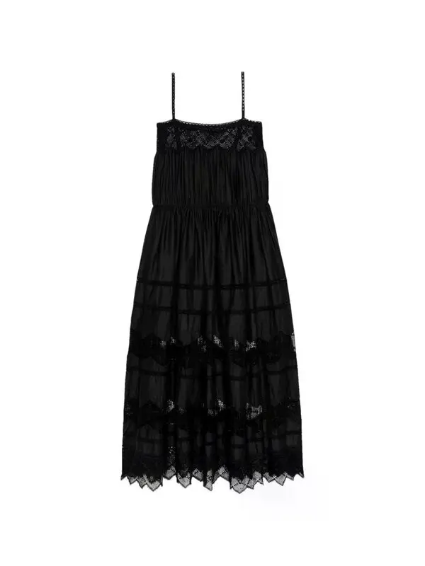 The Great. Rosette Crochet-trim Midi Dress