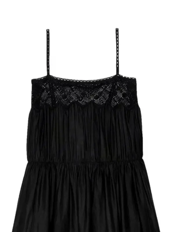 The Great. Rosette Crochet-trim Midi Dress