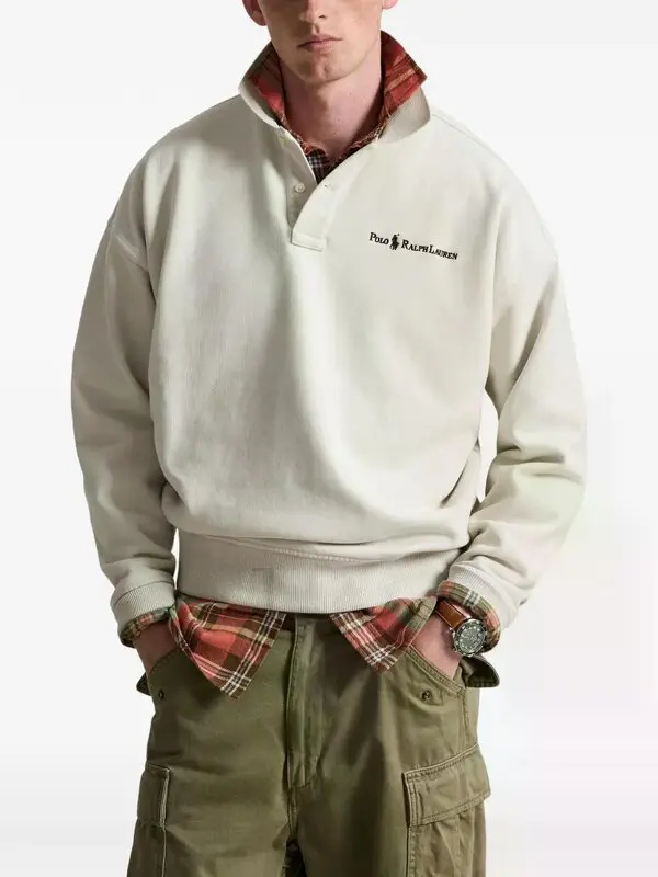 Polo Ralph Lauren Relaxed Fit Collared Sweatshirt With Logo Embroidery