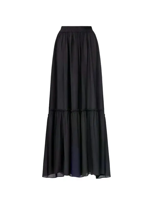JACOB LEE Tiered Silk-chiffon Maxi Skirt