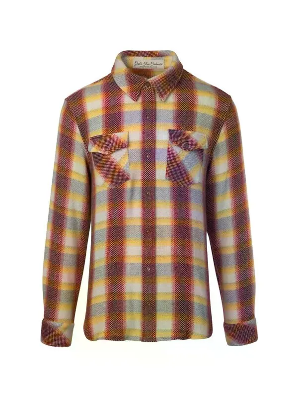 GOD'S TRUE CASHMERE Plaid Cashmere Shirt