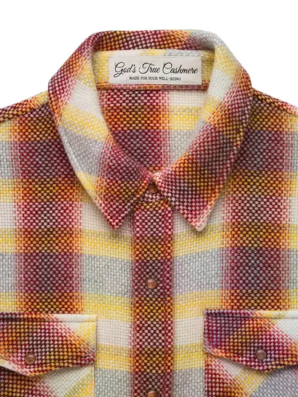 GOD'S TRUE CASHMERE Plaid Cashmere Shirt