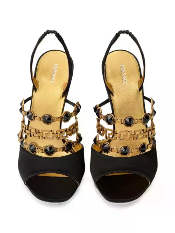 Versace Gemma Satin Sandals 90 Mm