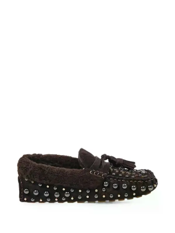 STRATEGIA SHOES Strategia Studded Tassel Loafers - Brown