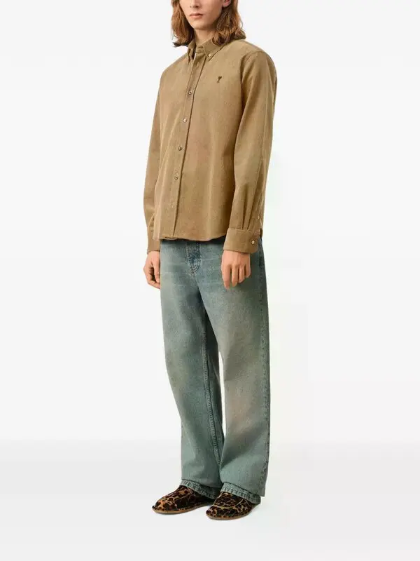 AMI Paris Corduroy Shirt With De Coeur