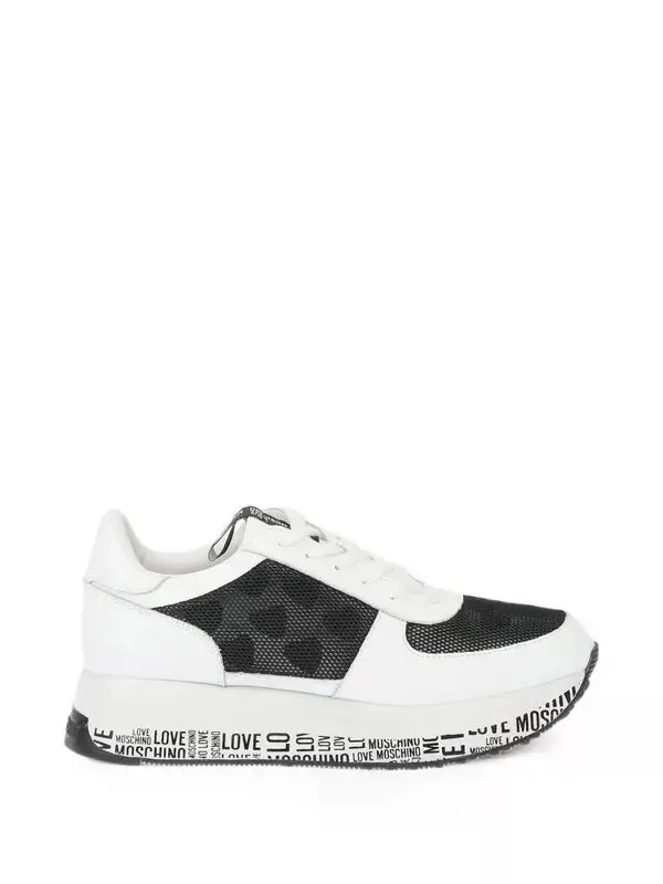 Moschino Mesh-panel Leather Sneakers