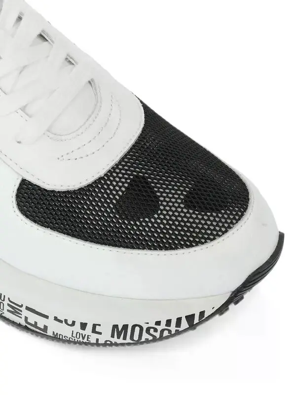 Moschino Mesh-panel Leather Sneakers