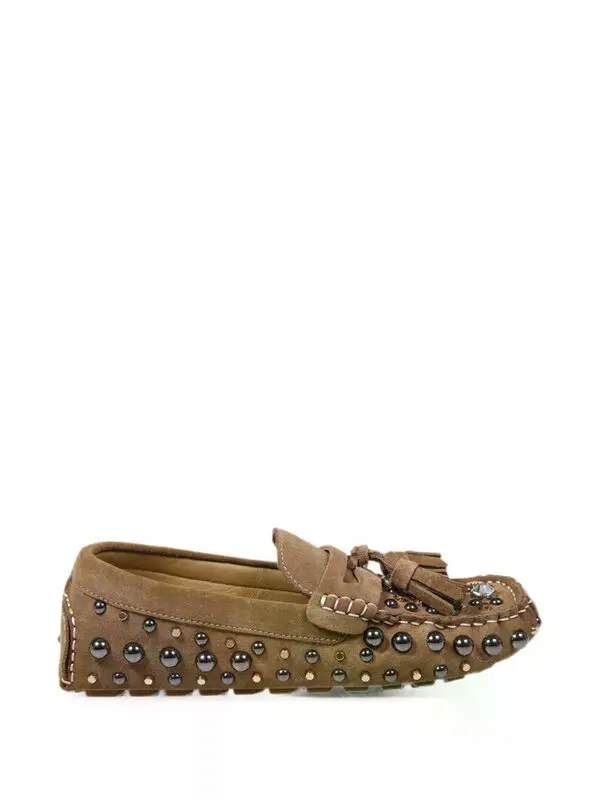 STRATEGIA SHOES Stud-embellished Tassel Loafers - Brown