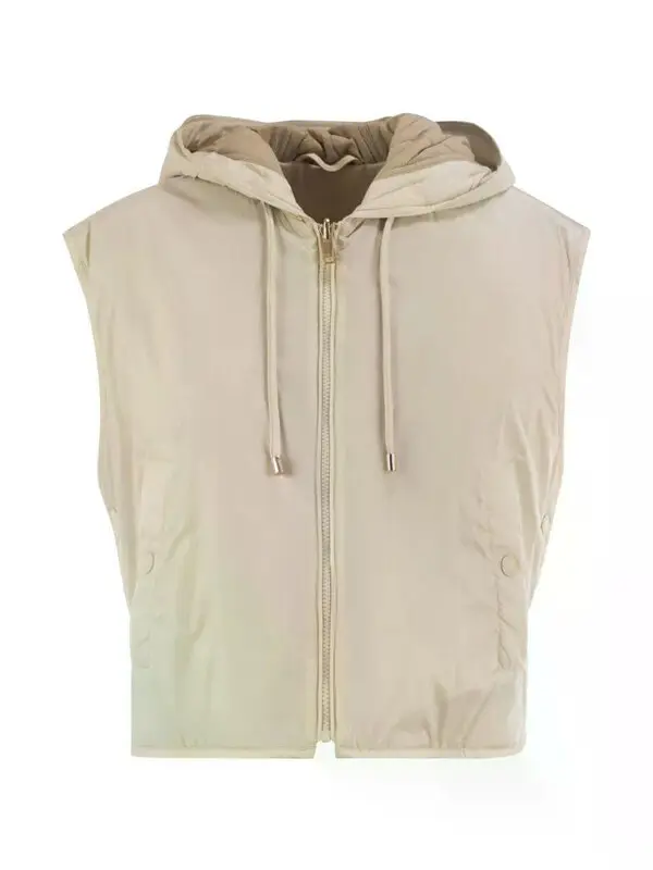 Max Mara Reversible Water-repellent Canvas Padded Gilet Ivory - Neutrals