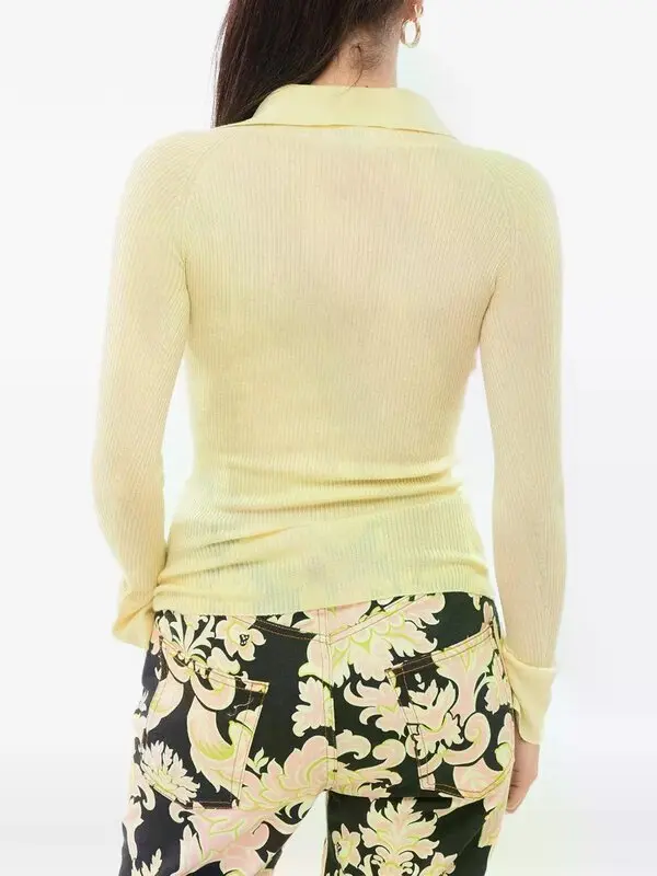 SA SU PHI Ribbed-knit Polo Sweater