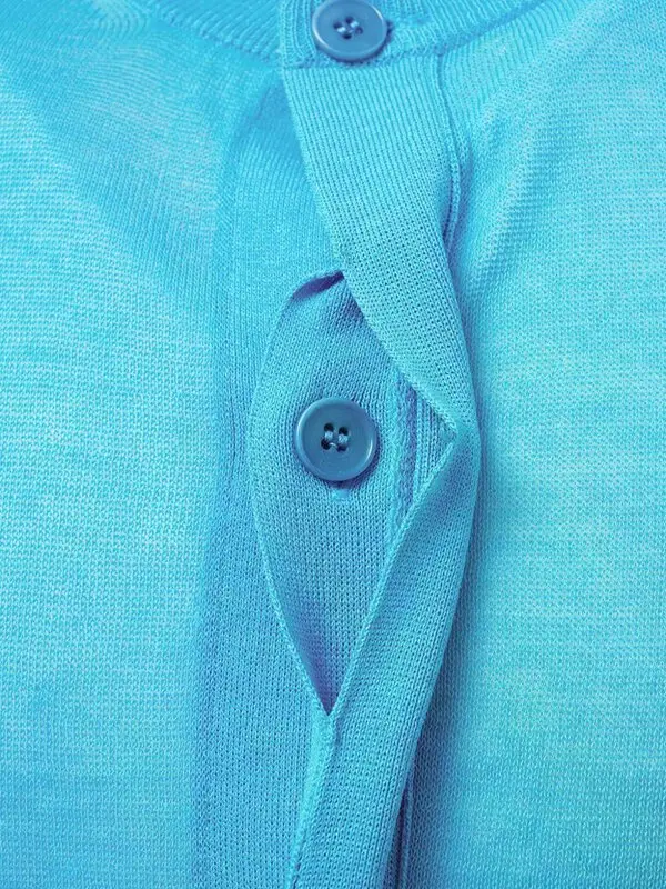 AMOMENTO Sheer Ribbed-trim Cardigan