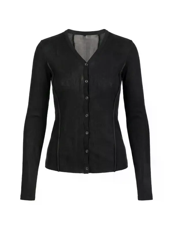 Masnada Chiffon-insert Ribbed Cardigan