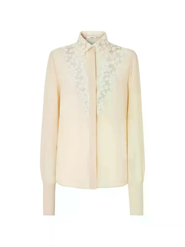 Fendi Parchment-coloured Georgette Shirt