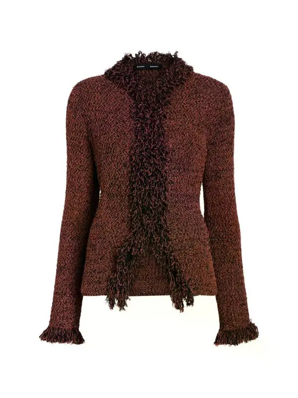 Proenza Schouler Textured Jacquard Nilo Top With Fringe Trim - Brown