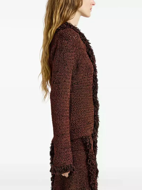 Proenza Schouler Textured Jacquard Nilo Top With Fringe Trim - Brown