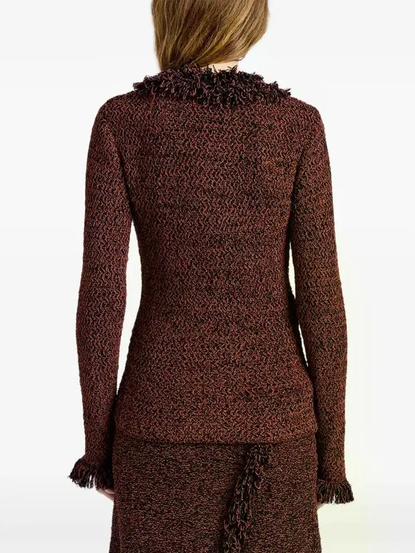 Proenza Schouler Textured Jacquard Nilo Top With Fringe Trim - Brown