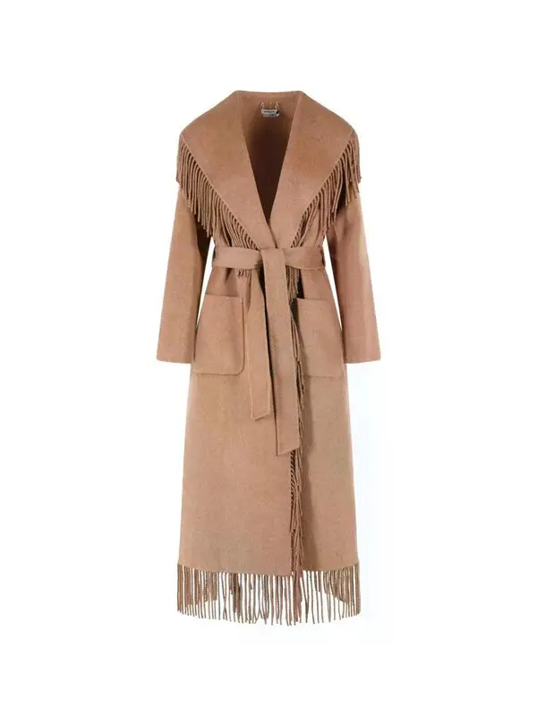 Simkhai Fringe-trimmed Belted Coat