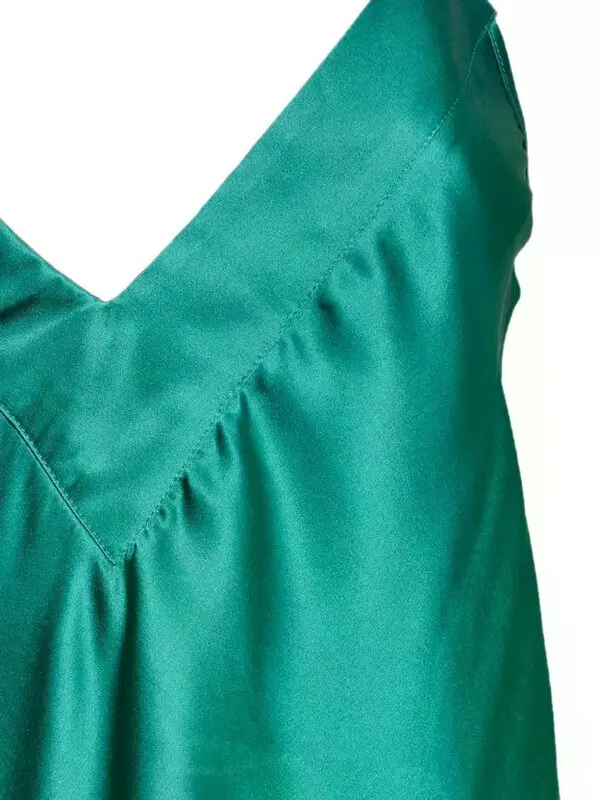 SOLOTRE Satin V-neck Top