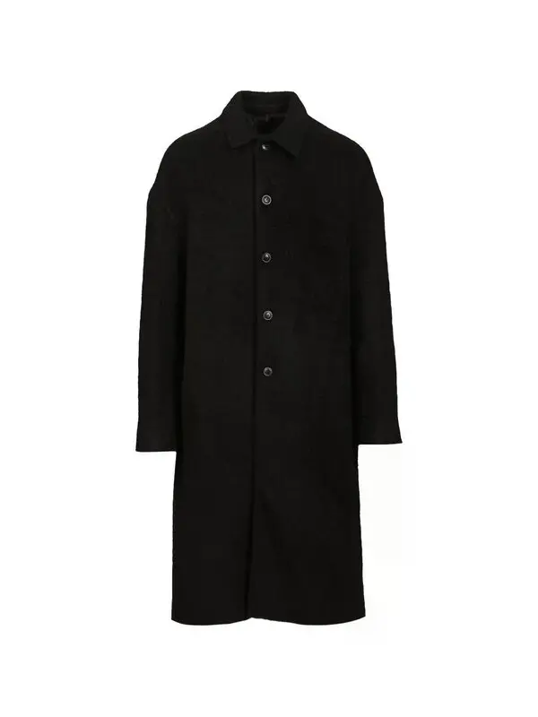 Rick Owens Tower Buttoned Brad Coat In Boiled Wool