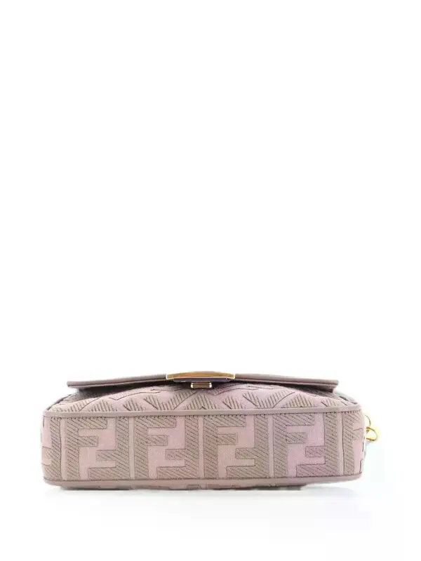 Fendi Baguette Nm Bag Zucca Embroidered Canvas Medium Shoulder Bag