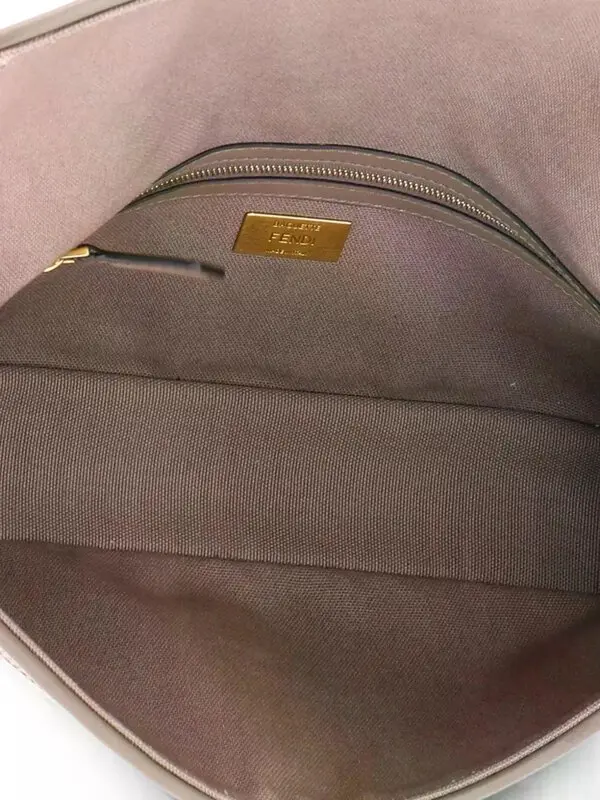 Fendi Baguette Nm Bag Zucca Embroidered Canvas Medium Shoulder Bag