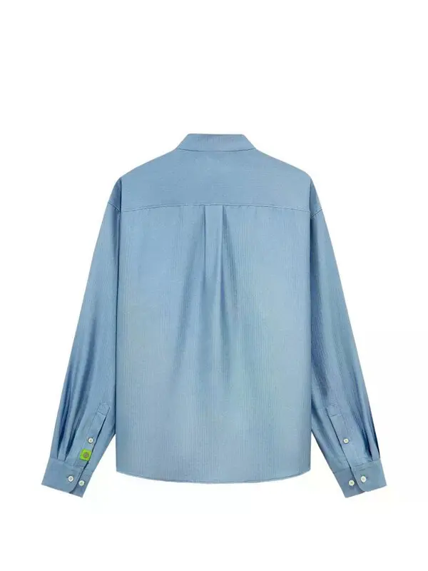 Shanghai Tang Herringbone-weave Silk Shirt