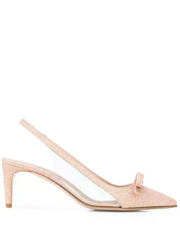 Red Valentino Sandie Glitter Slingback Pumps - Neutrals