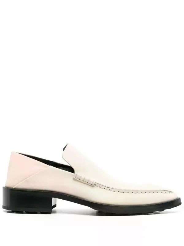 JIL SANDER Pointed-toe Leather Loafers - Neutrals
