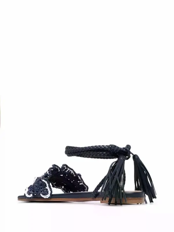 Red Valentino Tassel-trim Straw Sandals