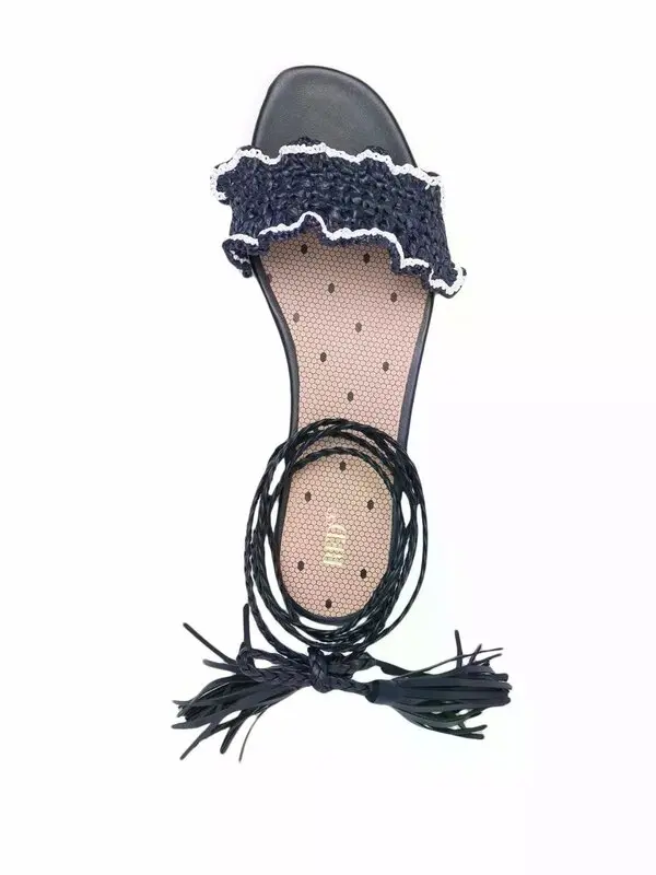 Red Valentino Tassel-trim Straw Sandals