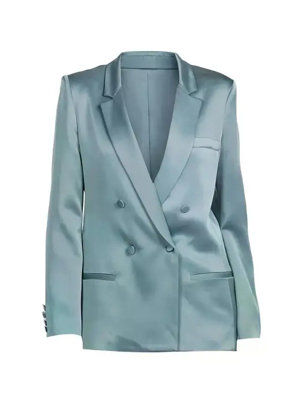 Lapointe Double-breasted Satin Blazer