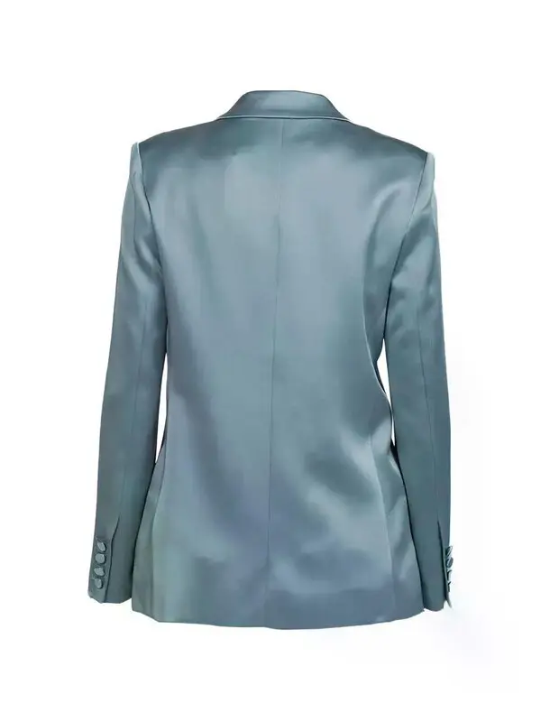 Lapointe Double-breasted Satin Blazer