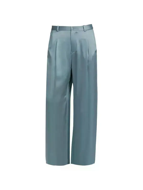 Lapointe Pleated Satin-finish Trousers