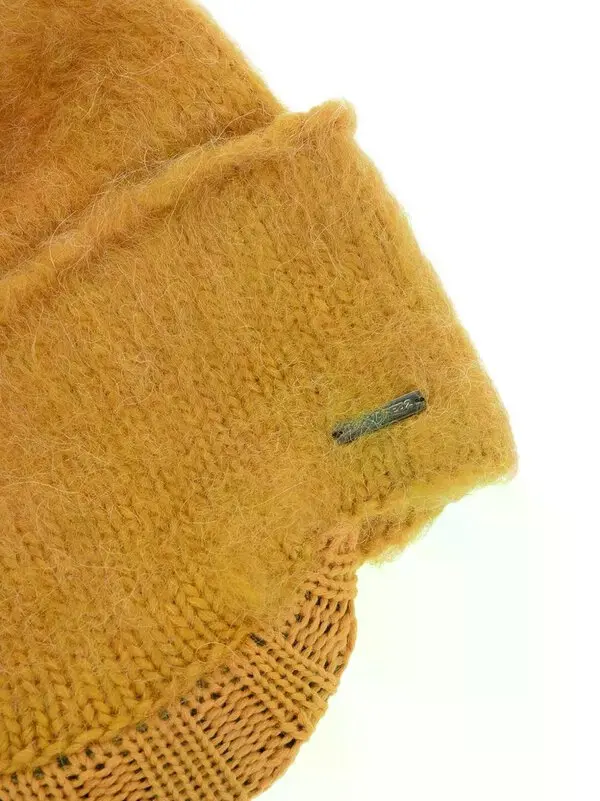 Dsquared2 Ribbed Knit Pom-pom Visor Beanie