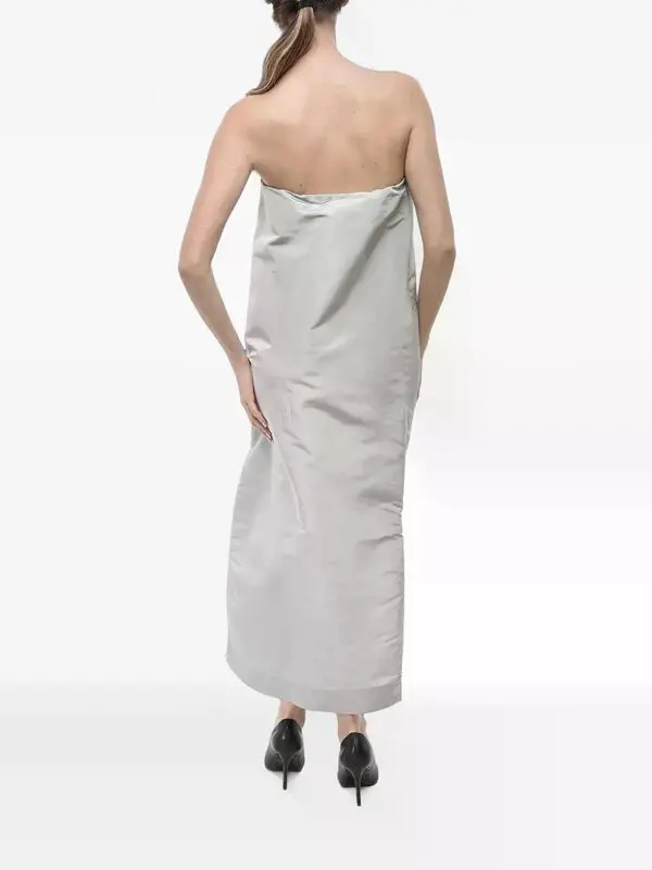 SUPER BLOND Silk-organza Strapless Midi Dress
