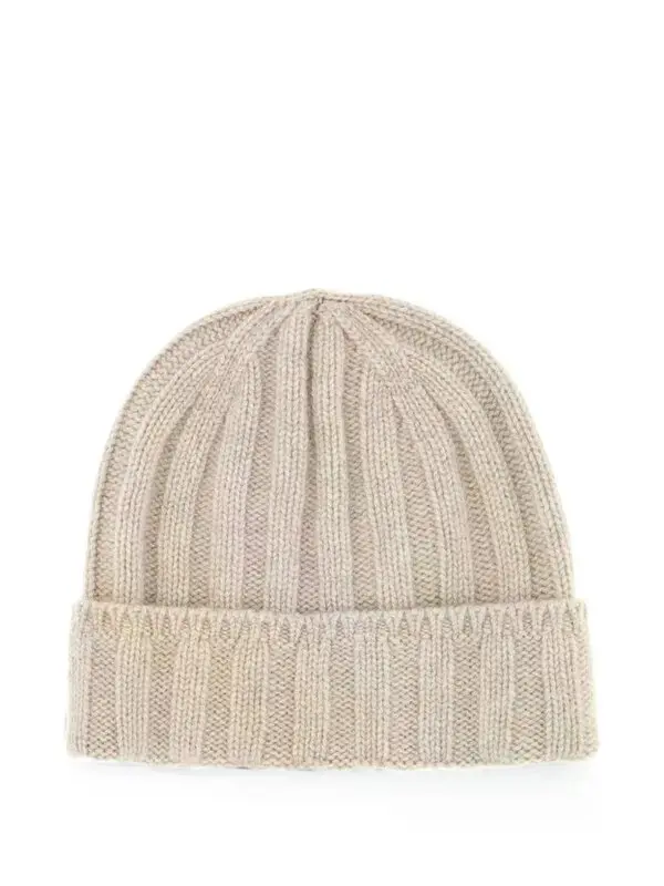 VANISE Ribbed Knit Cashmere Beanie