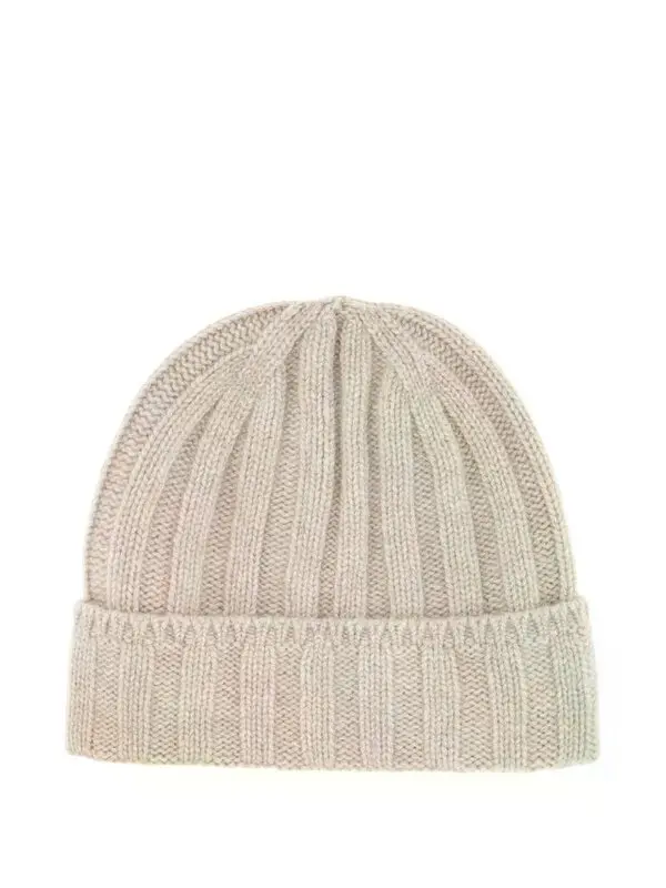 VANISE Ribbed-knit Cashmere Beanie Hat - Neutrals