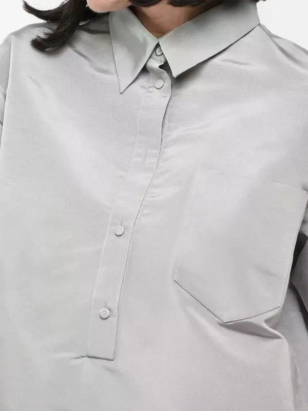 SUPER BLOND Oversized Silk Organza Blouse