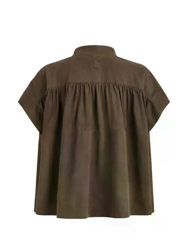 HANNES ROETHER Gathered V-neck Top