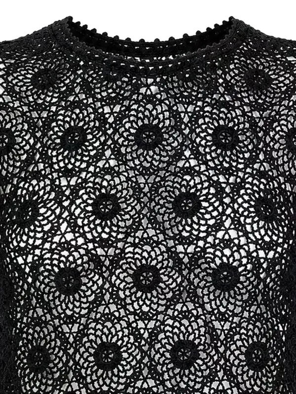 NILI LOTAN Elionne Crochet-knit Blouse