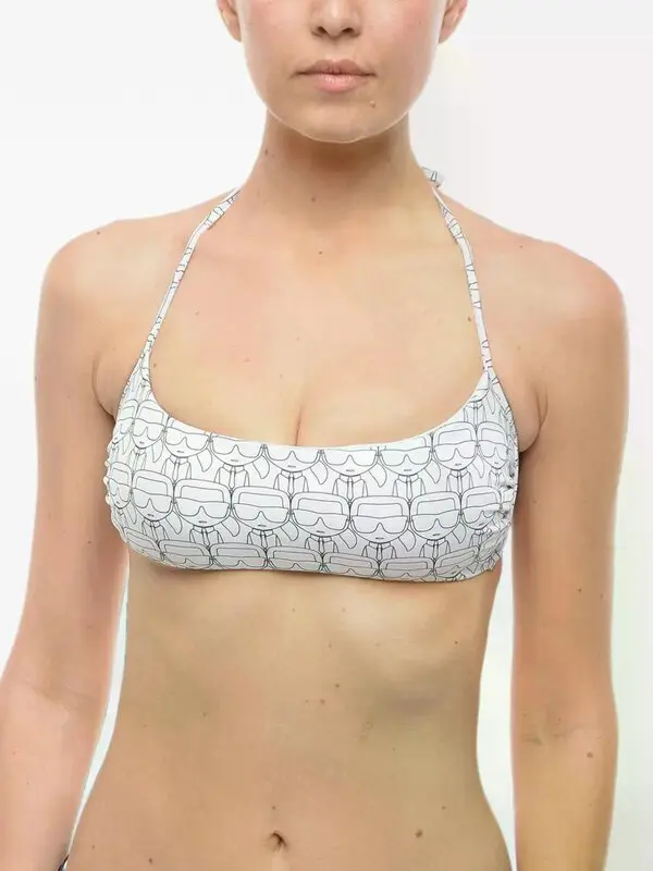 Karl Lagerfeld Logo-print Bikini Top